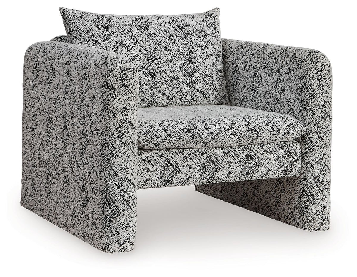 Kenbell - Black / White - Accent Chair — Railway Freight Furniture