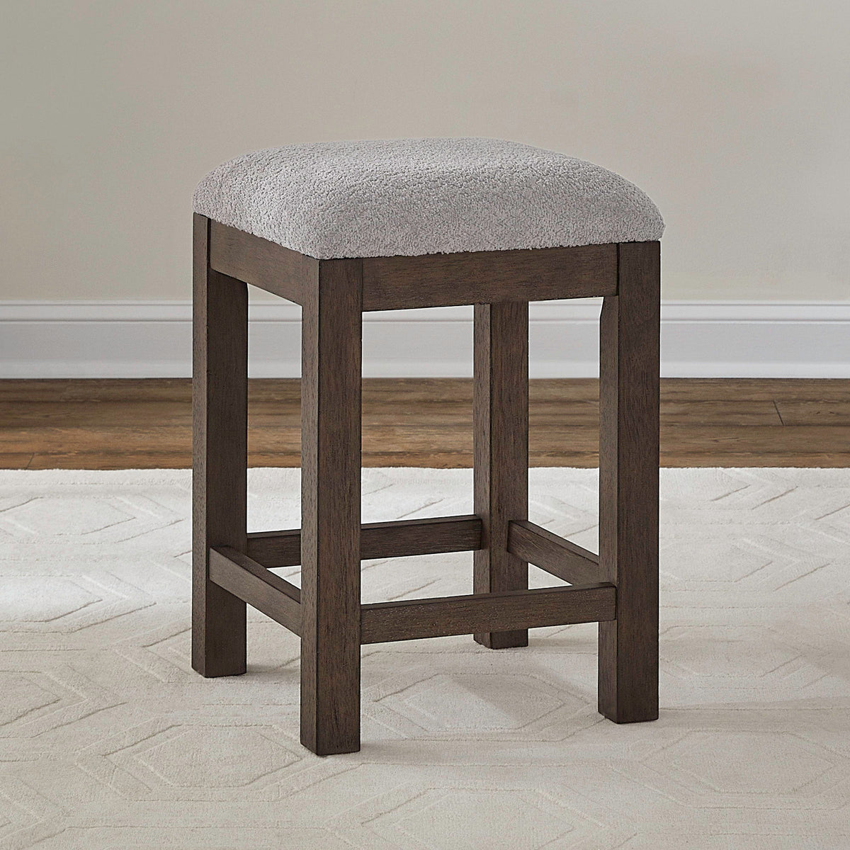Cascade Falls - Upholstered Console Stool - Satin Espresso / Gray ...
