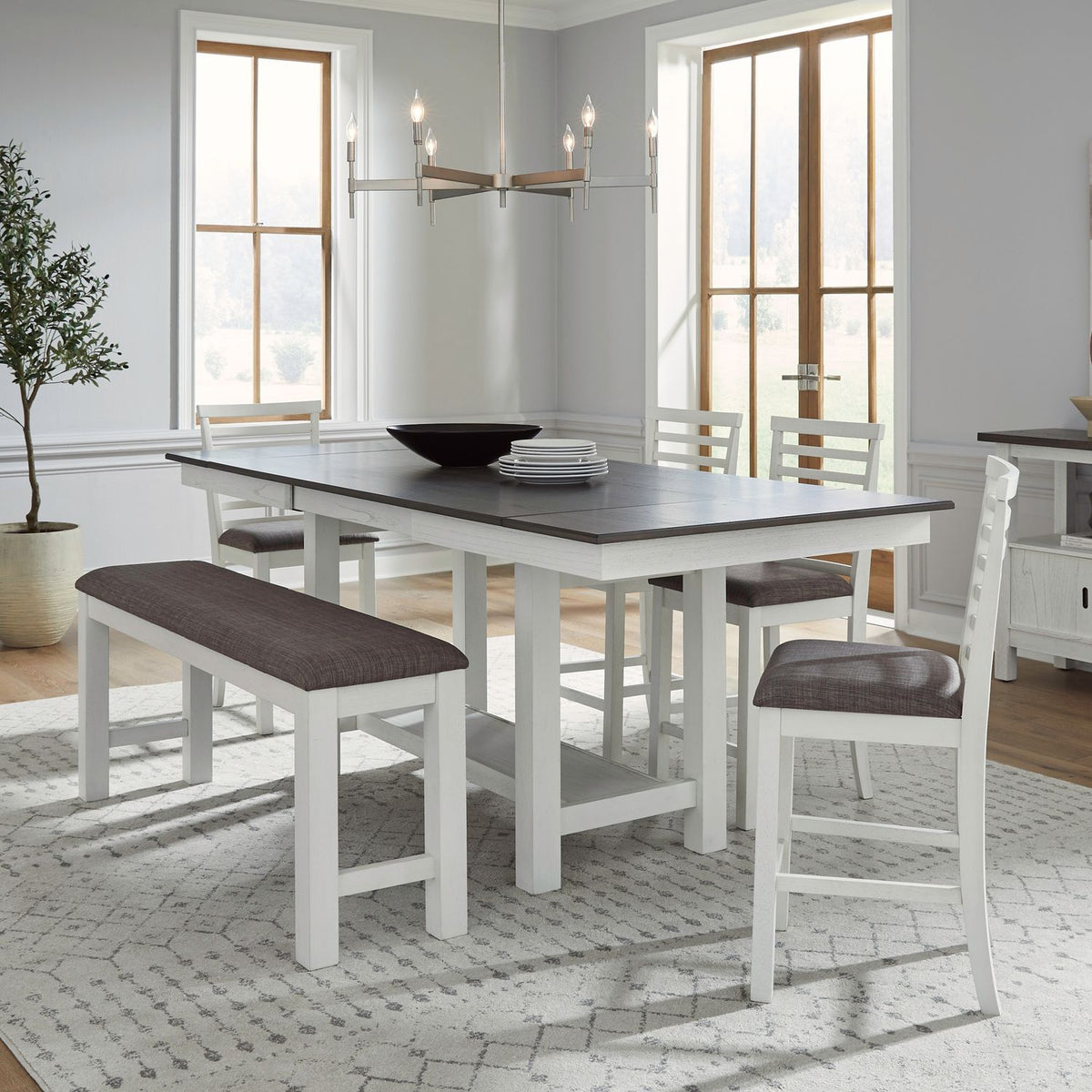 Brook Bay - Counter Trestle Table Set — Railway Freight Furniture