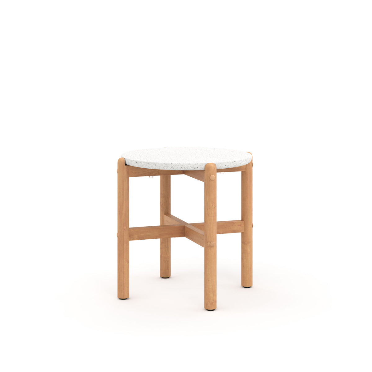 Solstice - End Table With Terazzo Top - White — Railway Freight Furniture